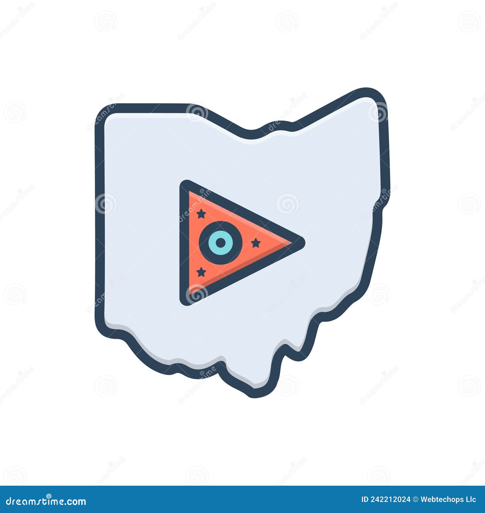 Color Illustration Icon for Ohio, Map and State Stock Vector ...