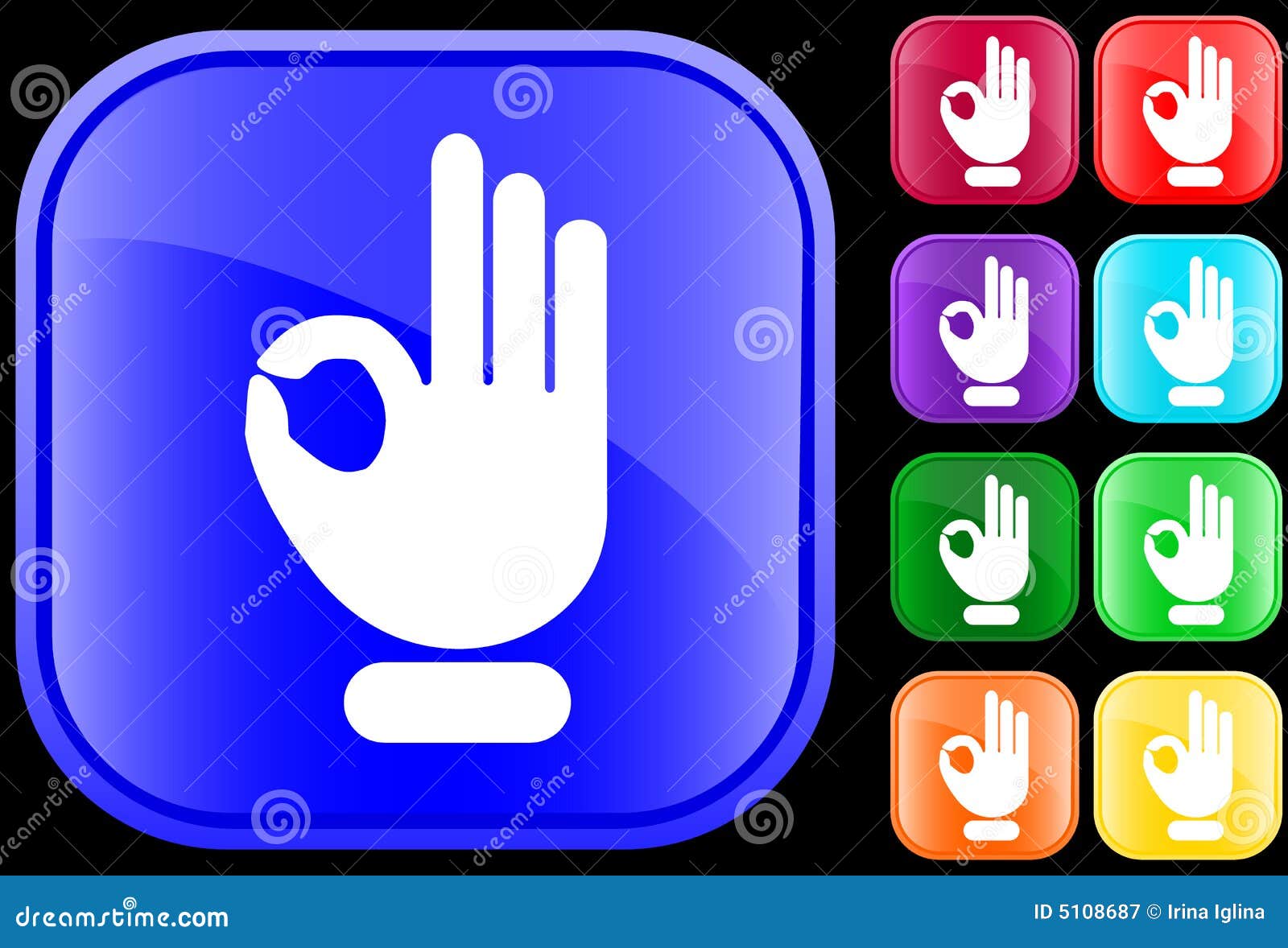Icon of OK gesture stock vector. Illustration of human - 5108687