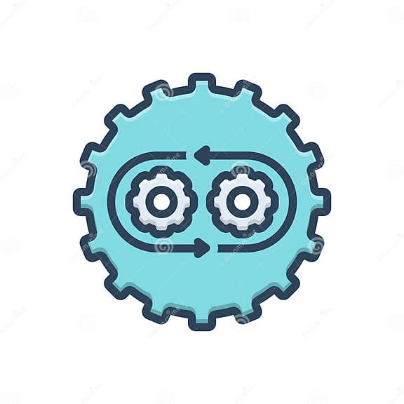 Color Illustration Icon for Ongoing, Progress and Continuing Stock ...