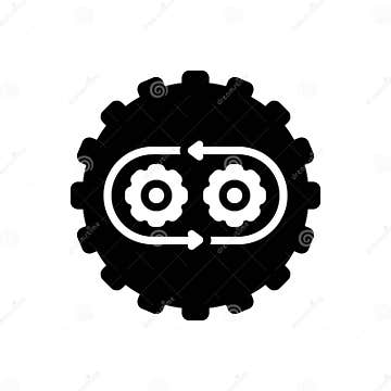 Black Solid Icon for Ongoing, Progress and Continuing Stock Vector ...
