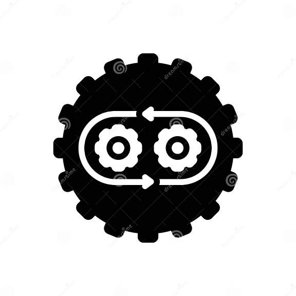 Black Solid Icon for Ongoing, Progress and Continuing Stock Vector ...
