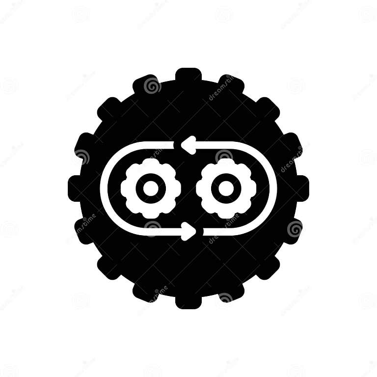 Black Solid Icon for Ongoing, Progress and Continuing Stock Vector - Illustration of black ...