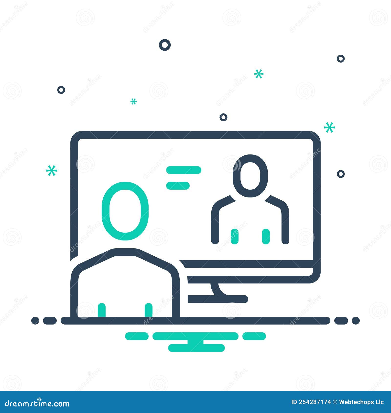 Mix Icon for Online, Conference and Video Stock Illustration ...