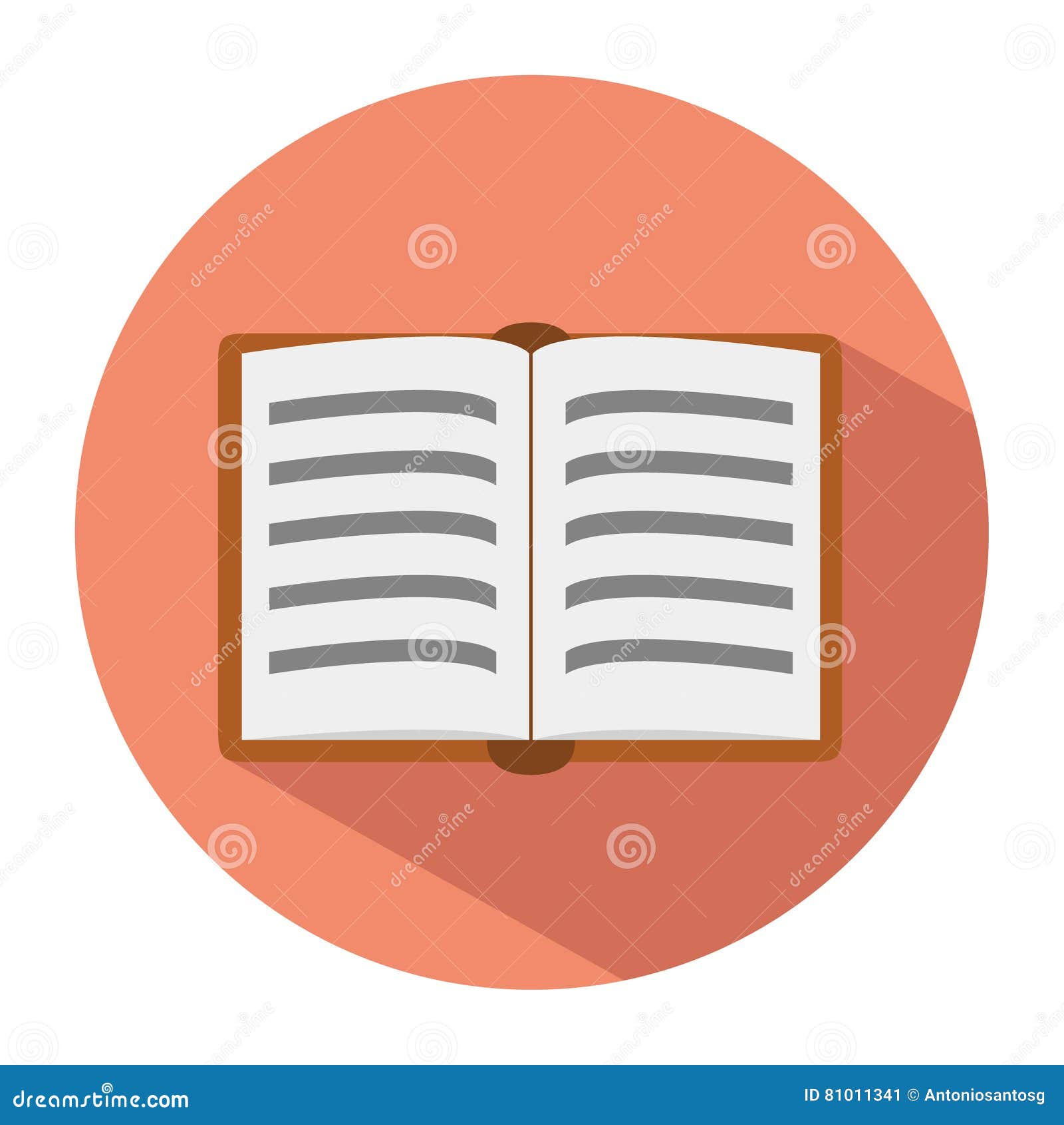 Icon of an Open Book in Flat Style. Vector Illustration Stock Vector ...