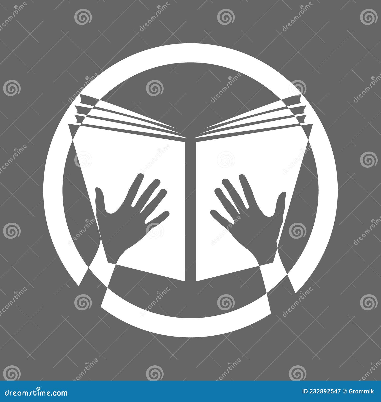 Icon of an Open Book. Hands Holding an Open Book Stock Vector ...