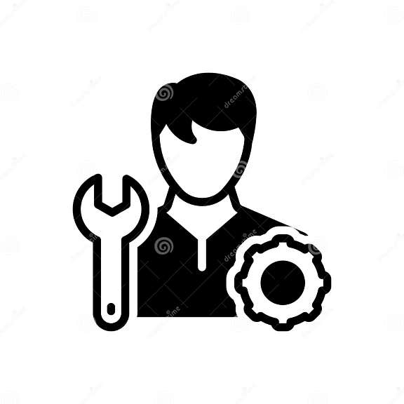Black Solid Icon for Operate, Work and Manage Stock Vector ...