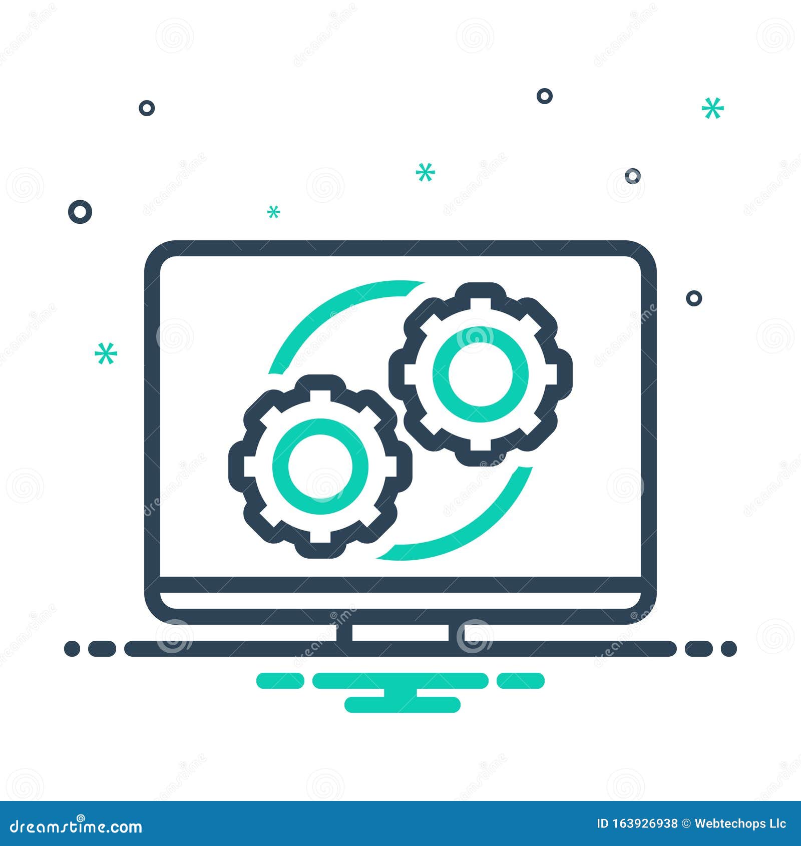 Mix Icon for Operation Process, Project and Gear Stock Vector ...