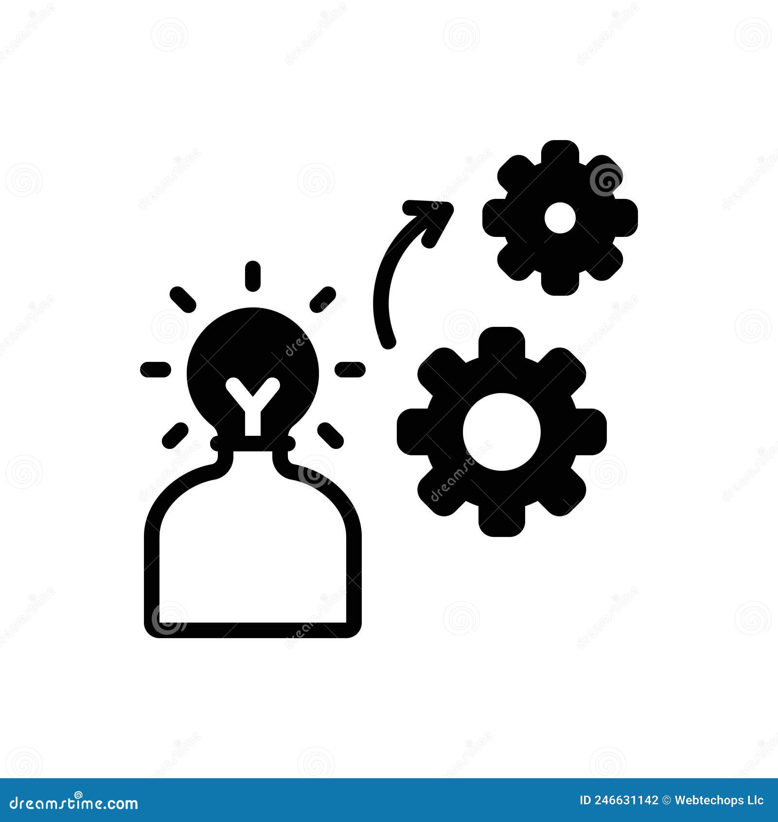 Black Solid Icon for Operational, Project and Process Stock Vector ...
