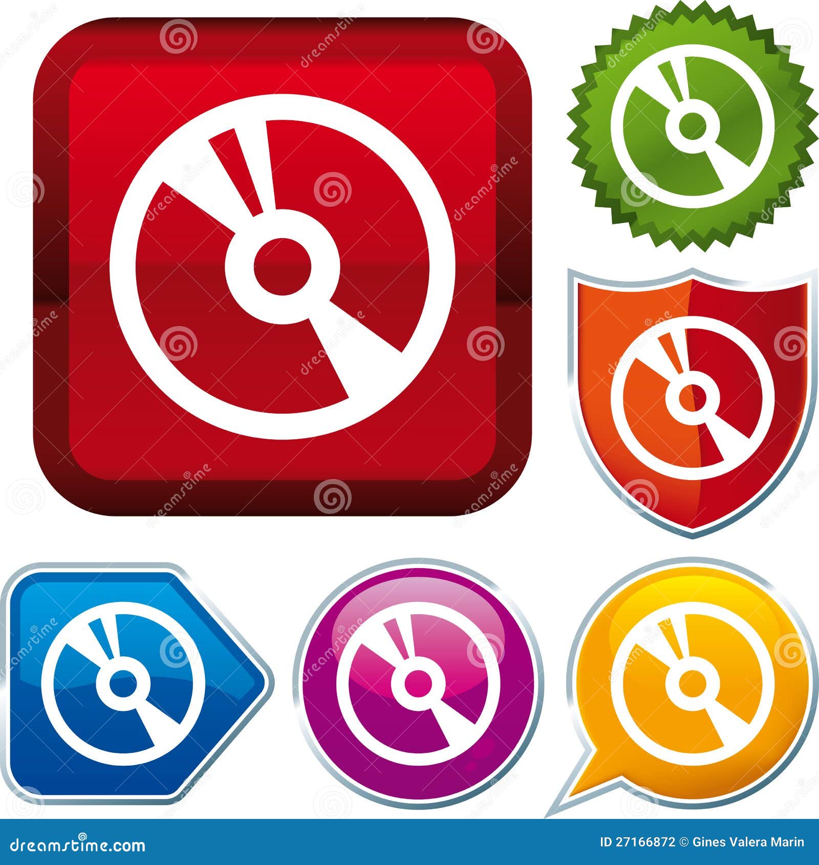 Icon optical disc stock vector. Illustration of button - 27166872