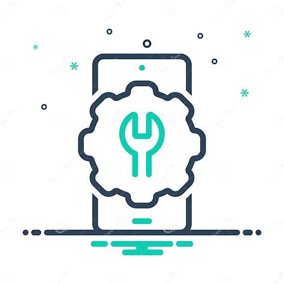Mix Icon for Optimization, Development and Gear Stock Illustration ...