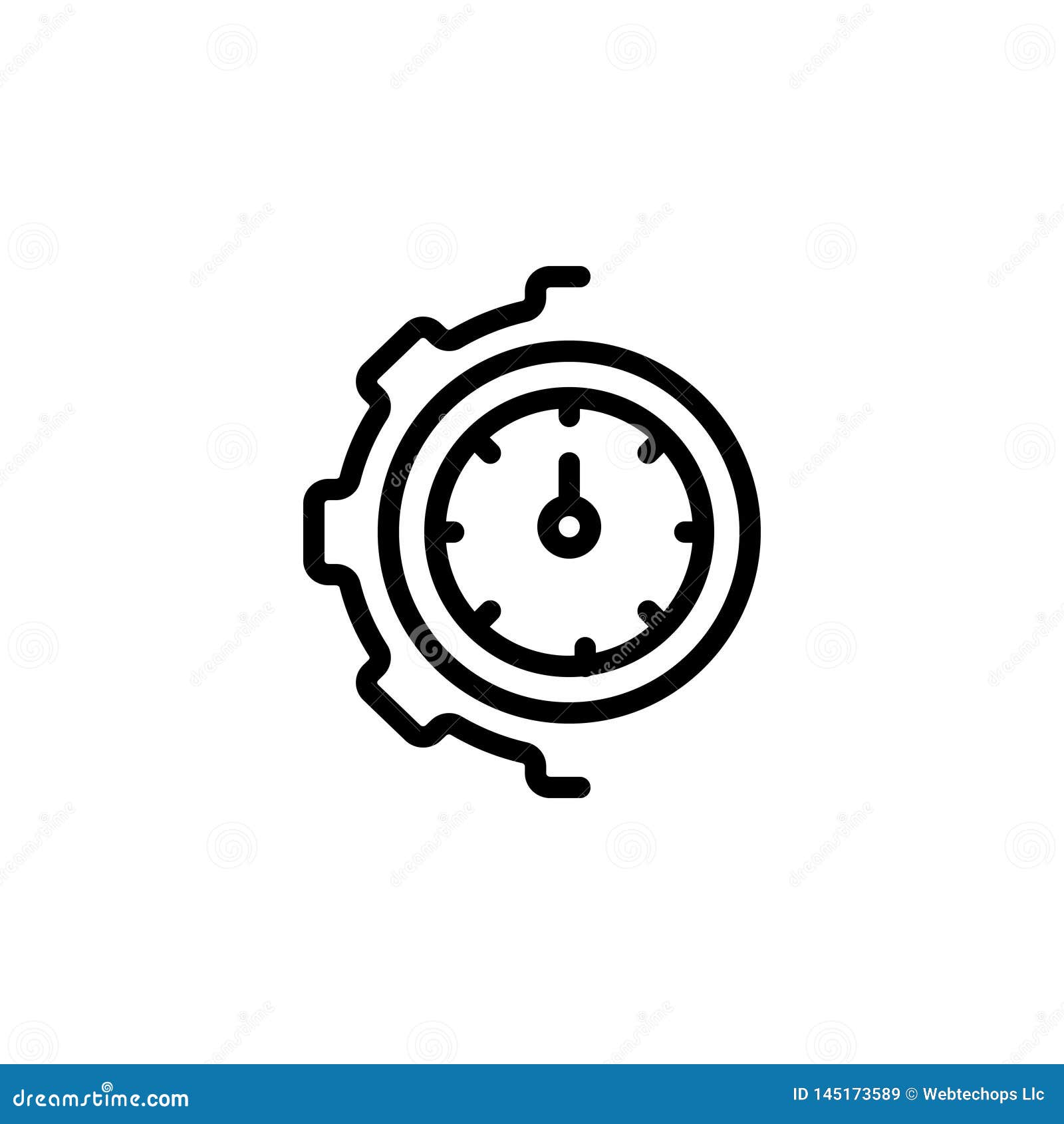 Black Line Icon for Optimization, Management and Cogwheel Stock Vector ...