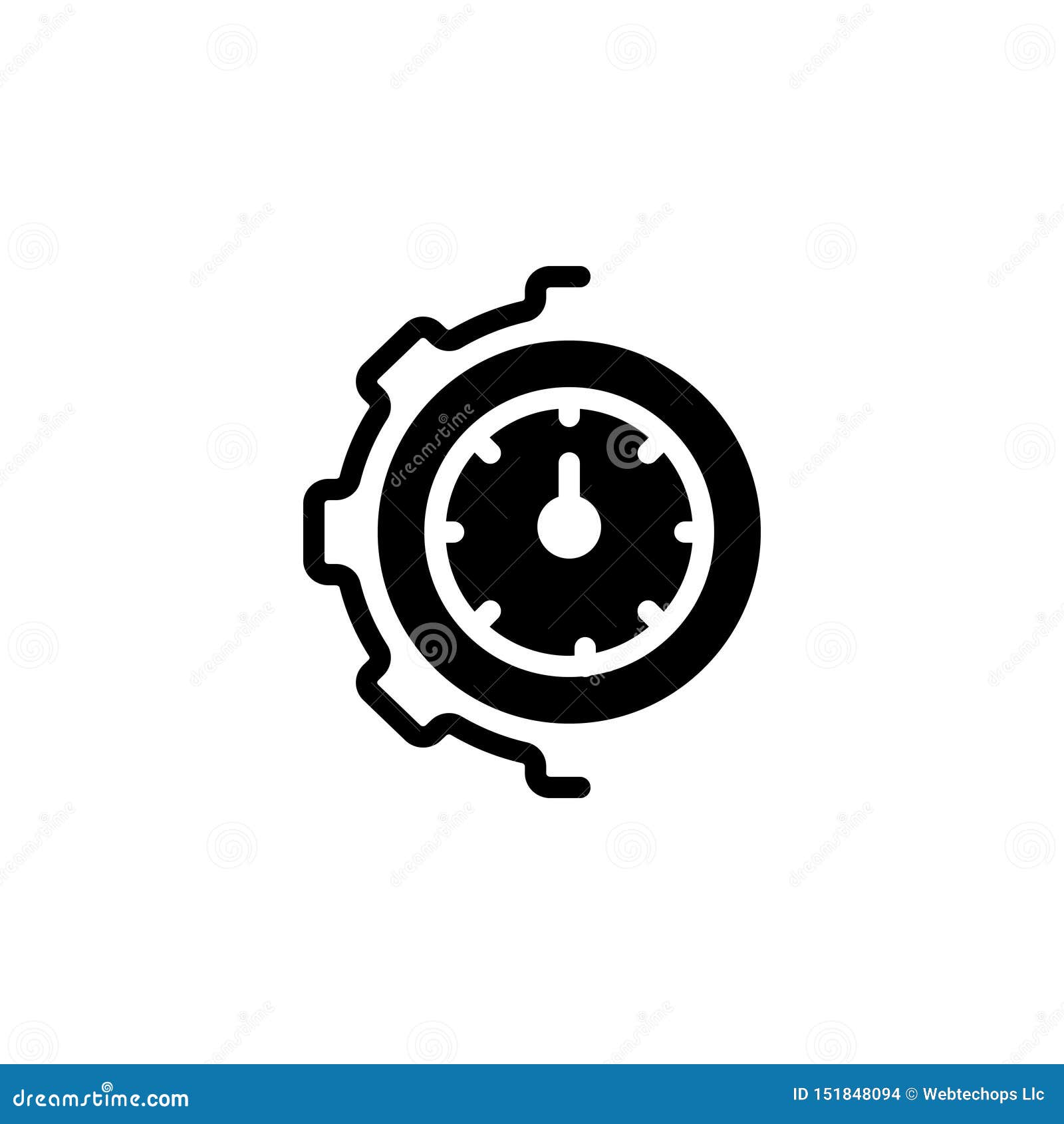 Black Solid Icon for Optimization, Management and Cogwheel Stock Vector ...