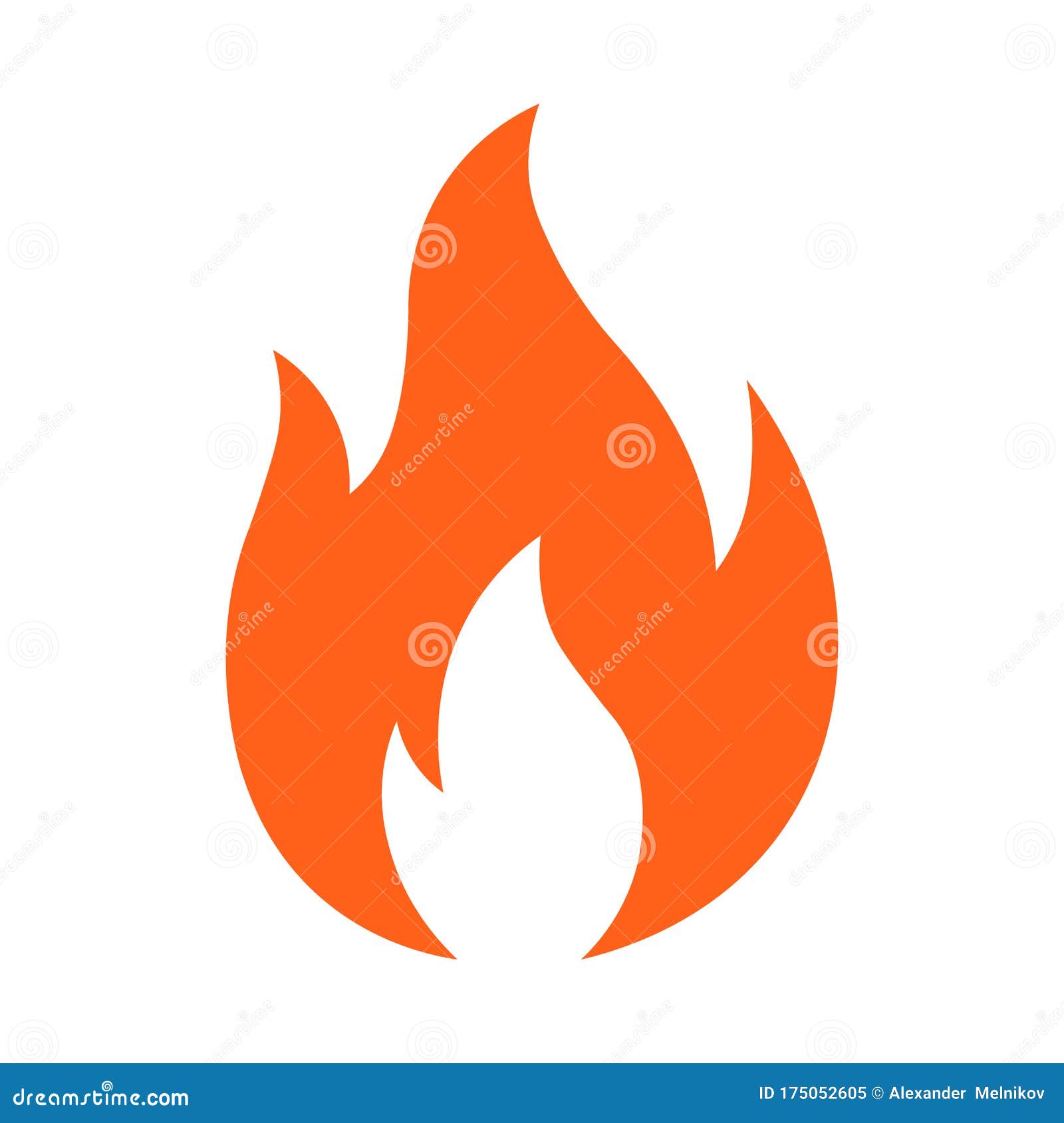 Icon of Orange Fire. Vector Illustration Eps 10 Stock Illustration ...