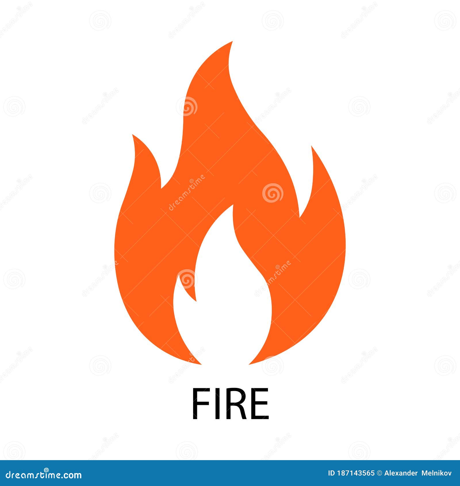 Icon of Orange Fire. Vector Illustration Eps 10 Stock Illustration ...