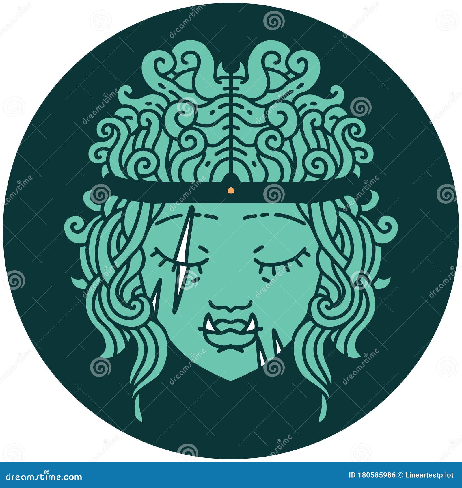 Orc Barbarian Character Face Icon Stock Vector - Illustration of symbol ...