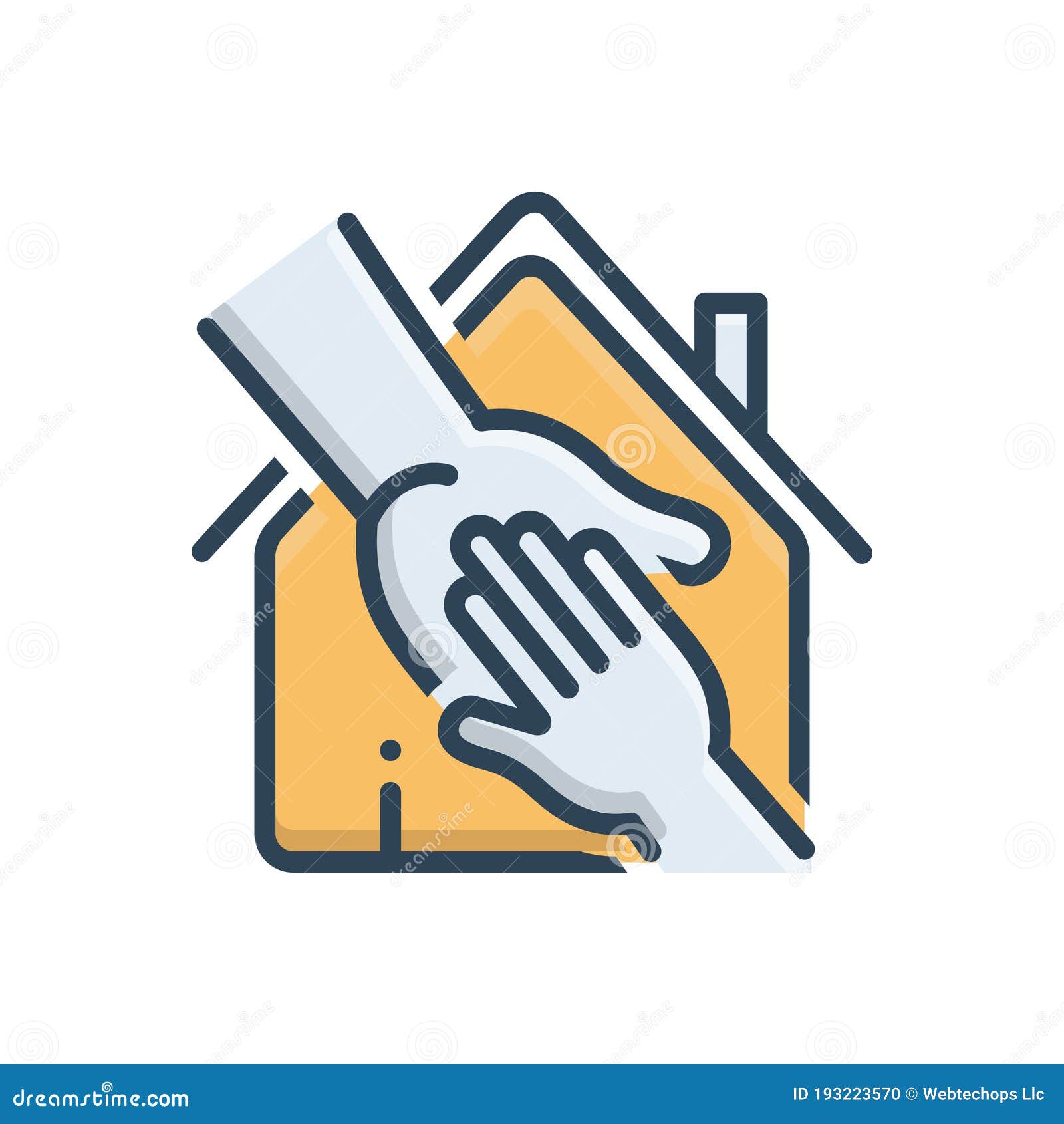Color Illustration Icon for Orphanage, Poorhouse and Harbourage Stock ...