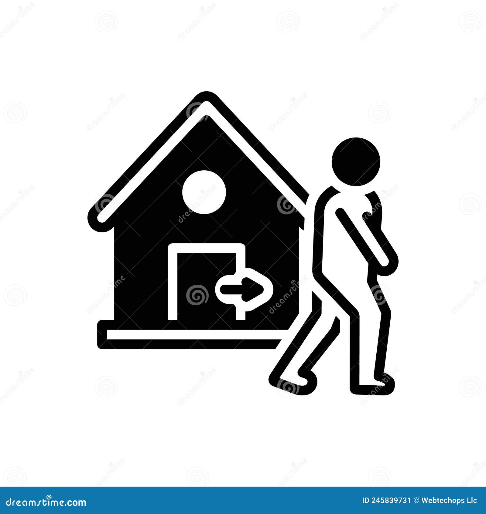Black Solid Icon for Out, House and Draw Stock Vector - Illustration of ...