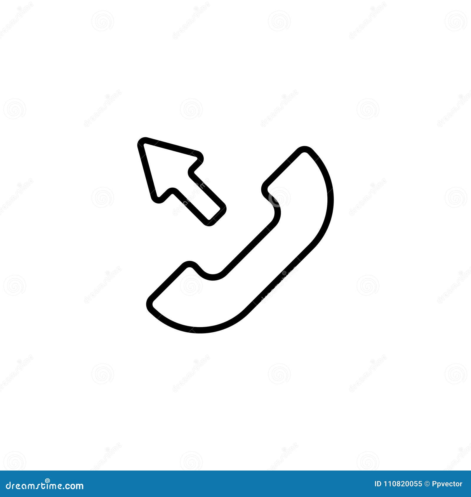Icon. Outgoing call symbol stock illustration. Illustration of mark ...