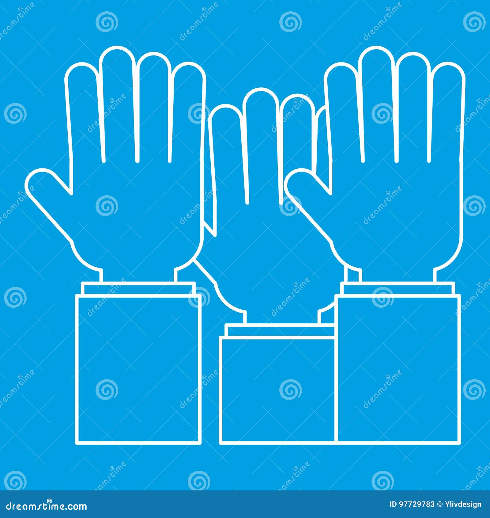 Icon, outline style stock vector. Illustration of participate - 97729783