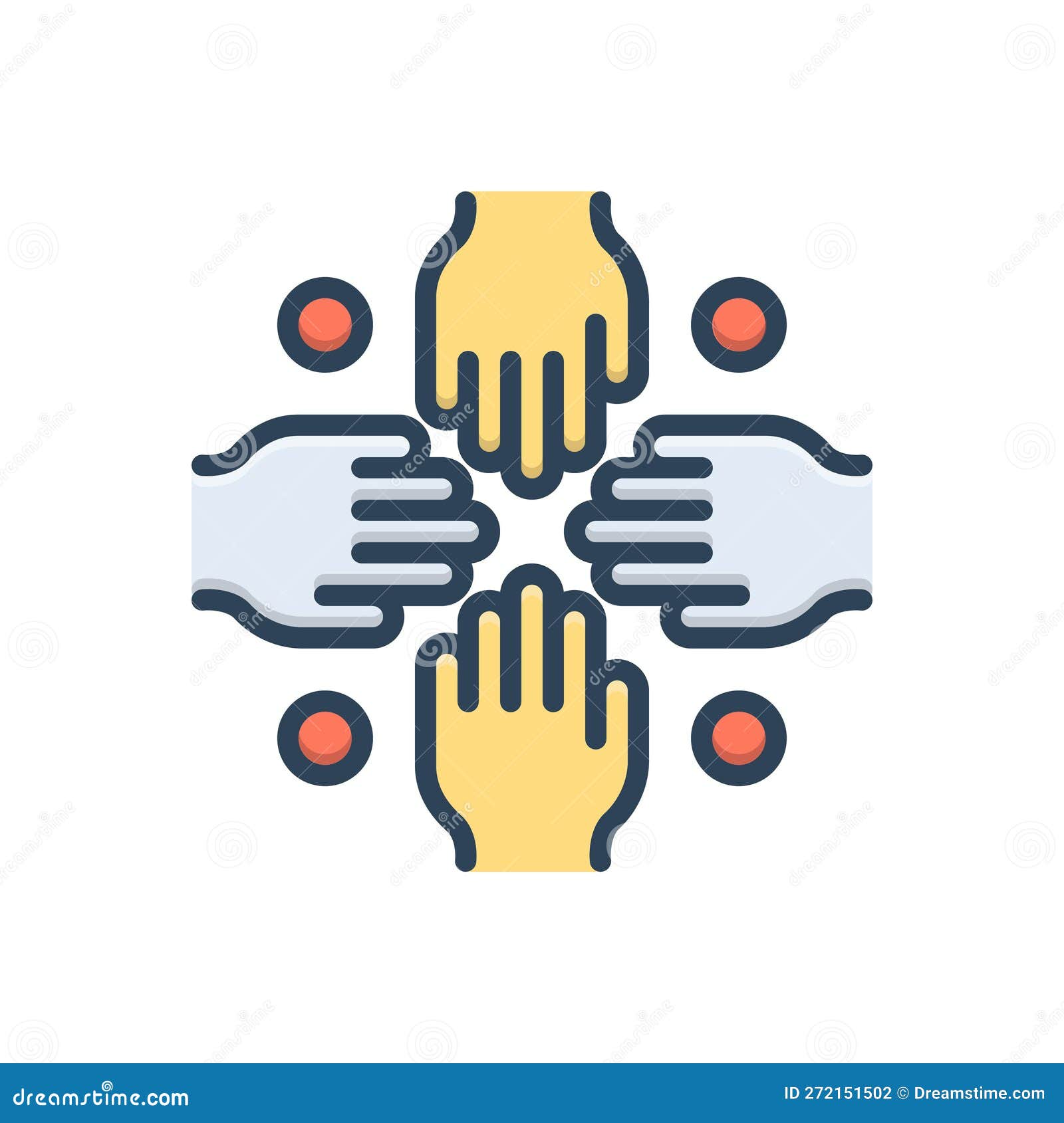 Color Illustration Icon for Outreach, Outstrip and Friendship Stock ...