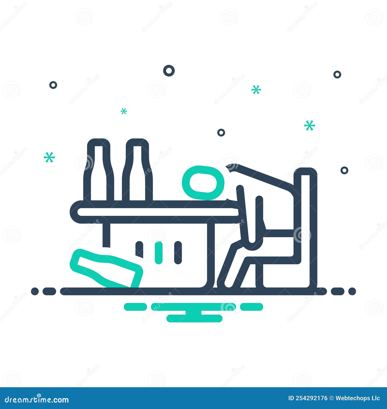 Mix Icon for Over, Drunken and Drink Stock Vector - Illustration of ...