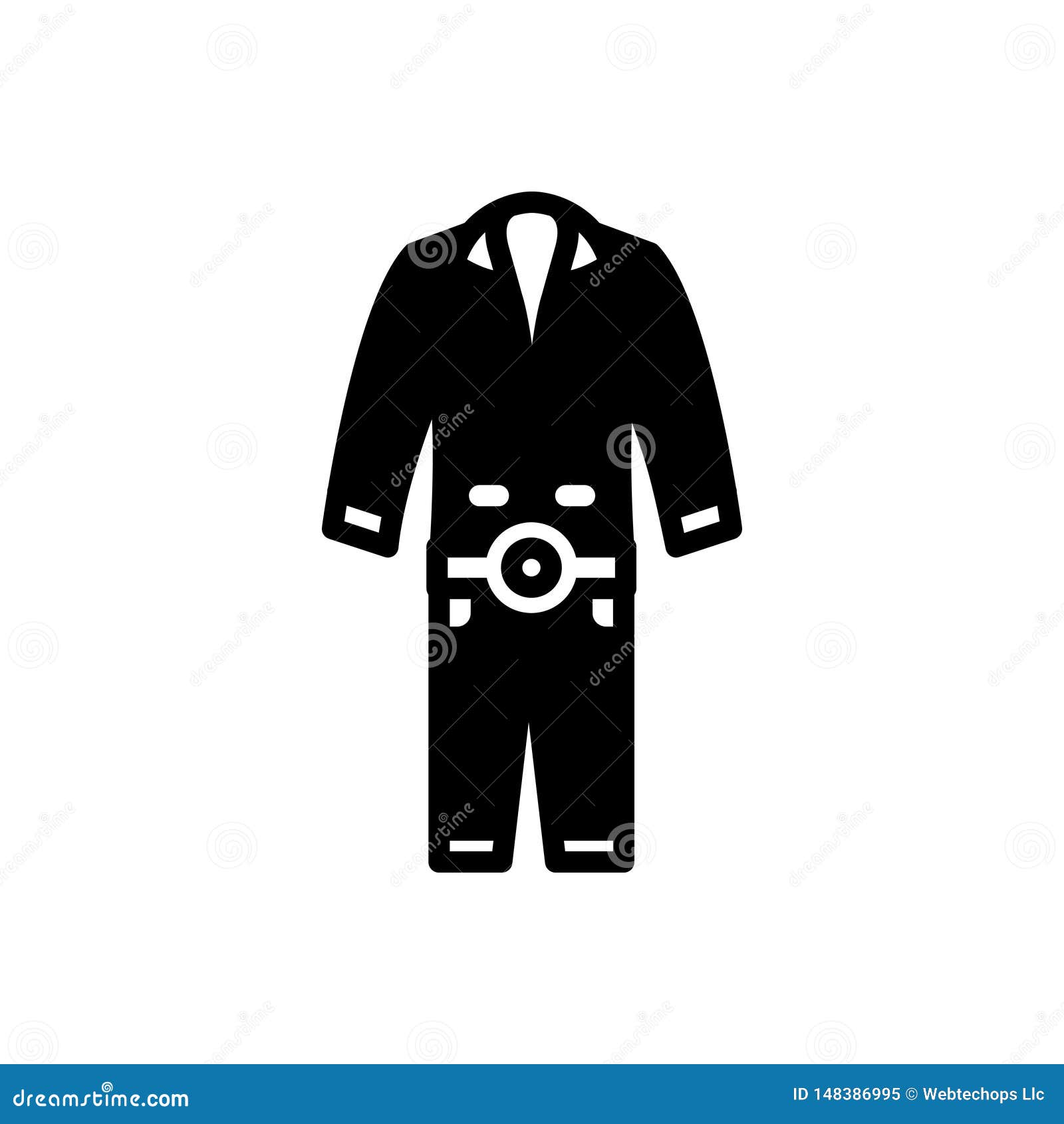 Black Solid Icon for Overalls, Workwear and Clothes Stock Vector ...