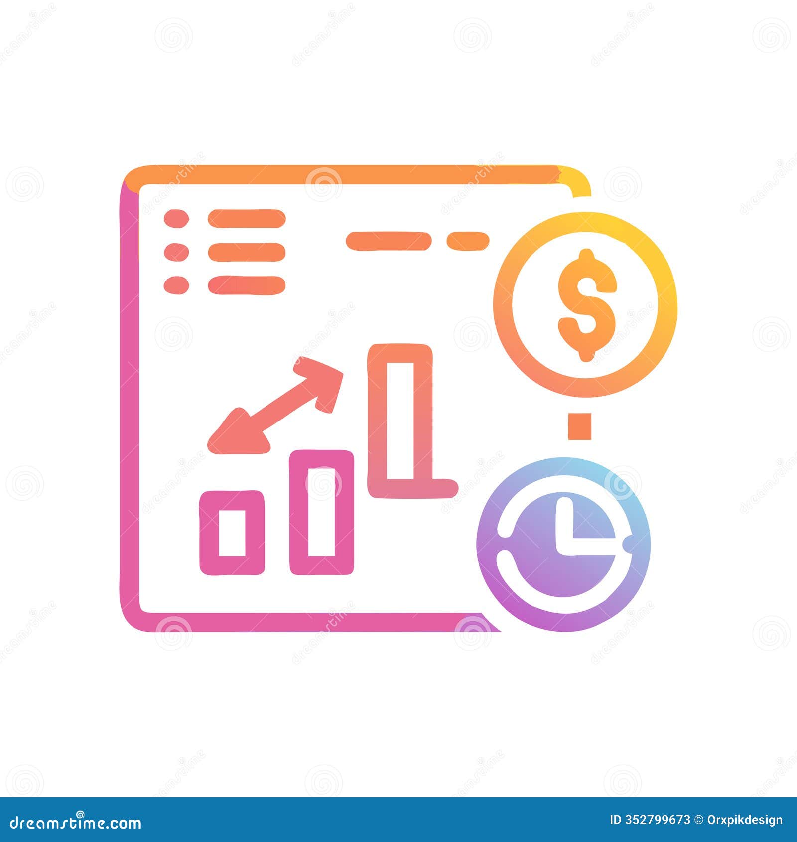 Icon for Overview of Financial Performance Review Metrics Stock Vector ...