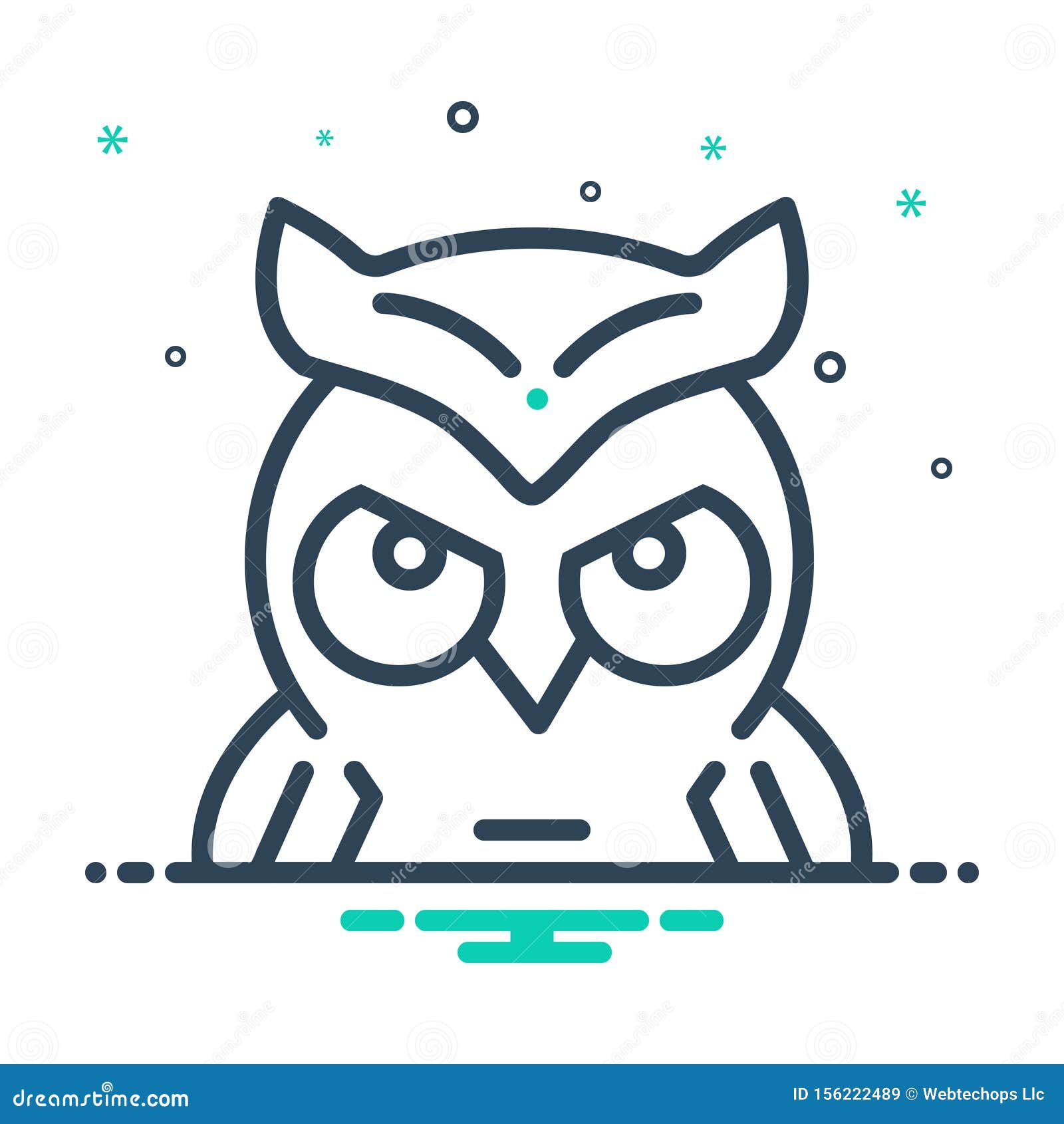 Black Mix Icon for Owl, Education and Wisdom Stock Vector ...