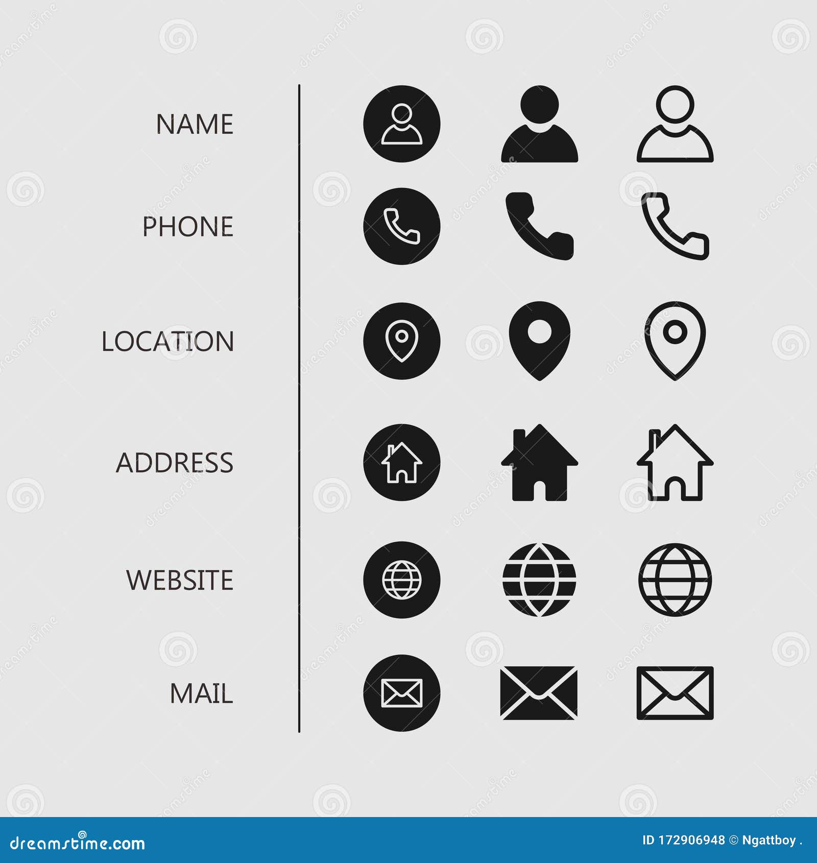 Icon Pack Business Card Template Vector Design Stock Vector ...