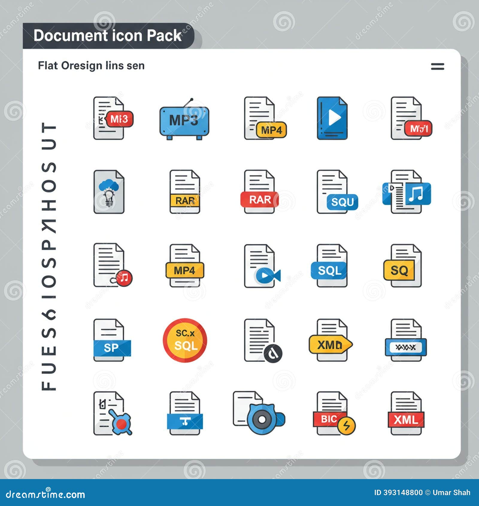File Types Vector Icons And Formats Labels File System Icons ...