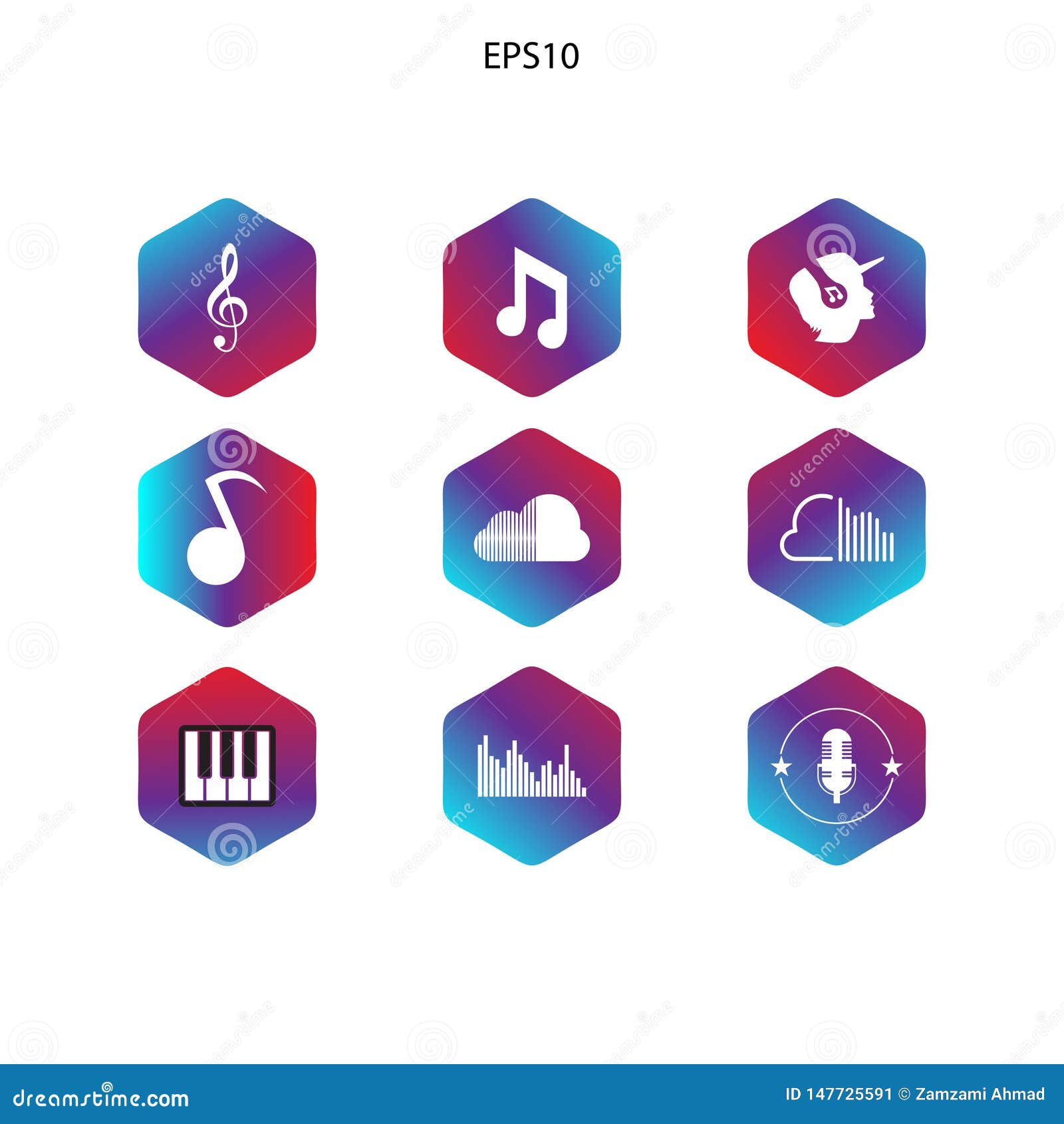 Icon Pack Music Modern Style Stock Vector - Illustration of play, audio ...