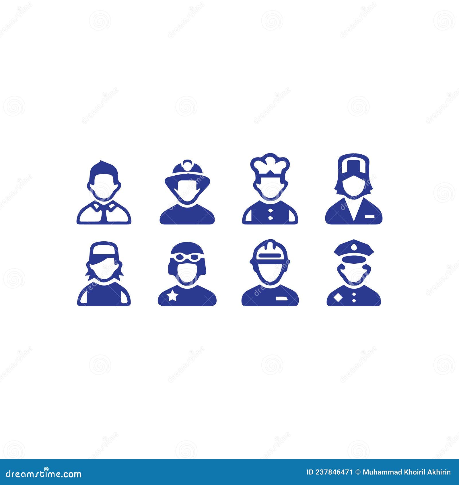 Icon Pack with the Theme of Labor in the Service Sector Vector or ...