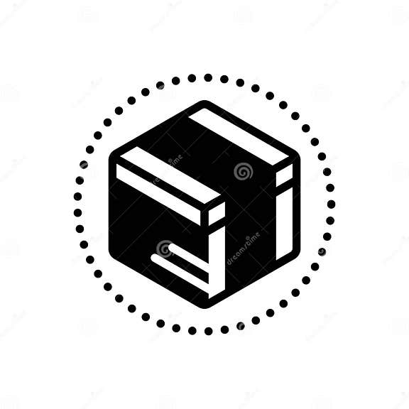 Black Solid Icon for Package, Parcel and Cargo Stock Illustration ...
