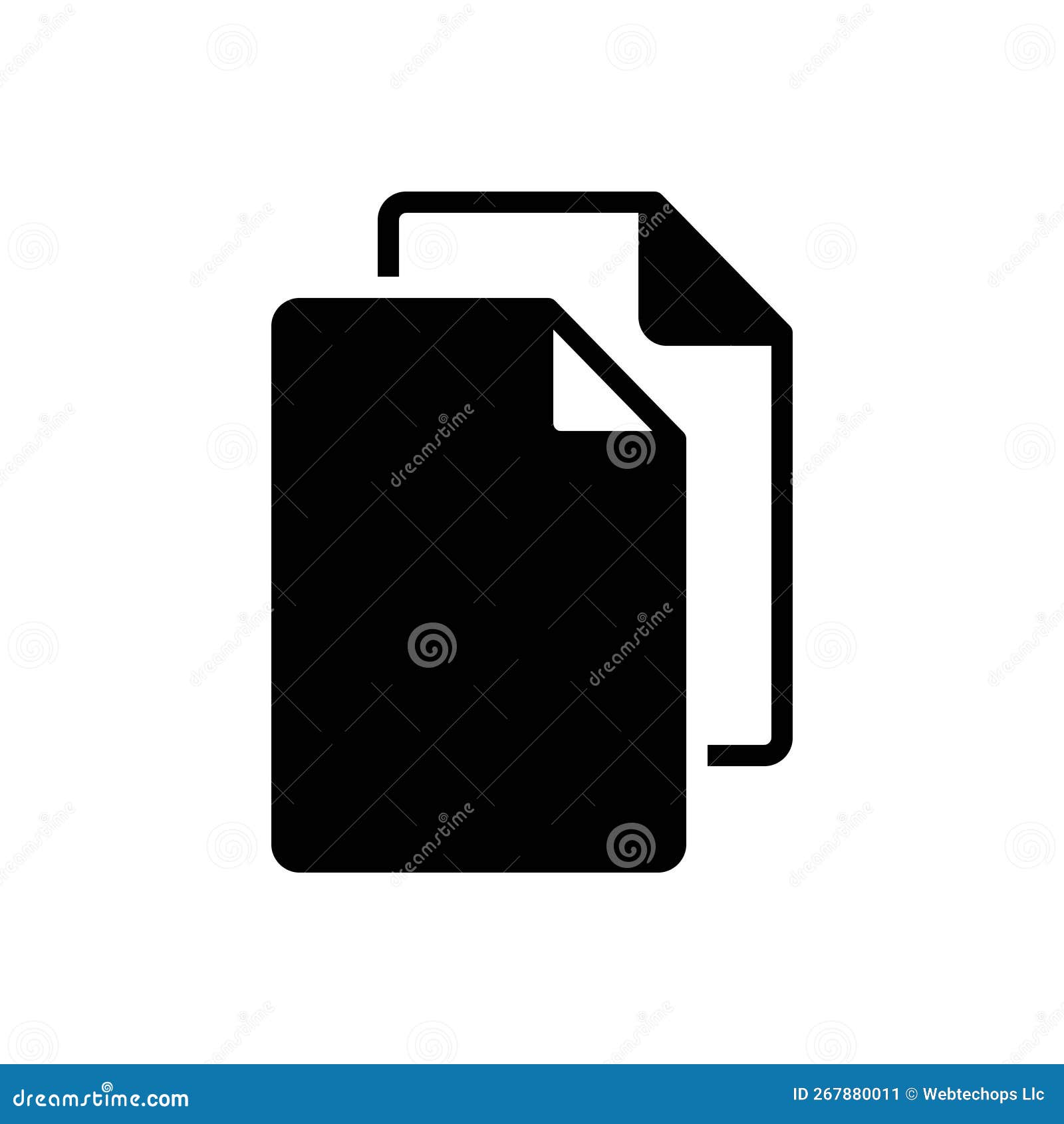 Black Solid Icon for Page, Blank and Plain Stock Illustration ...