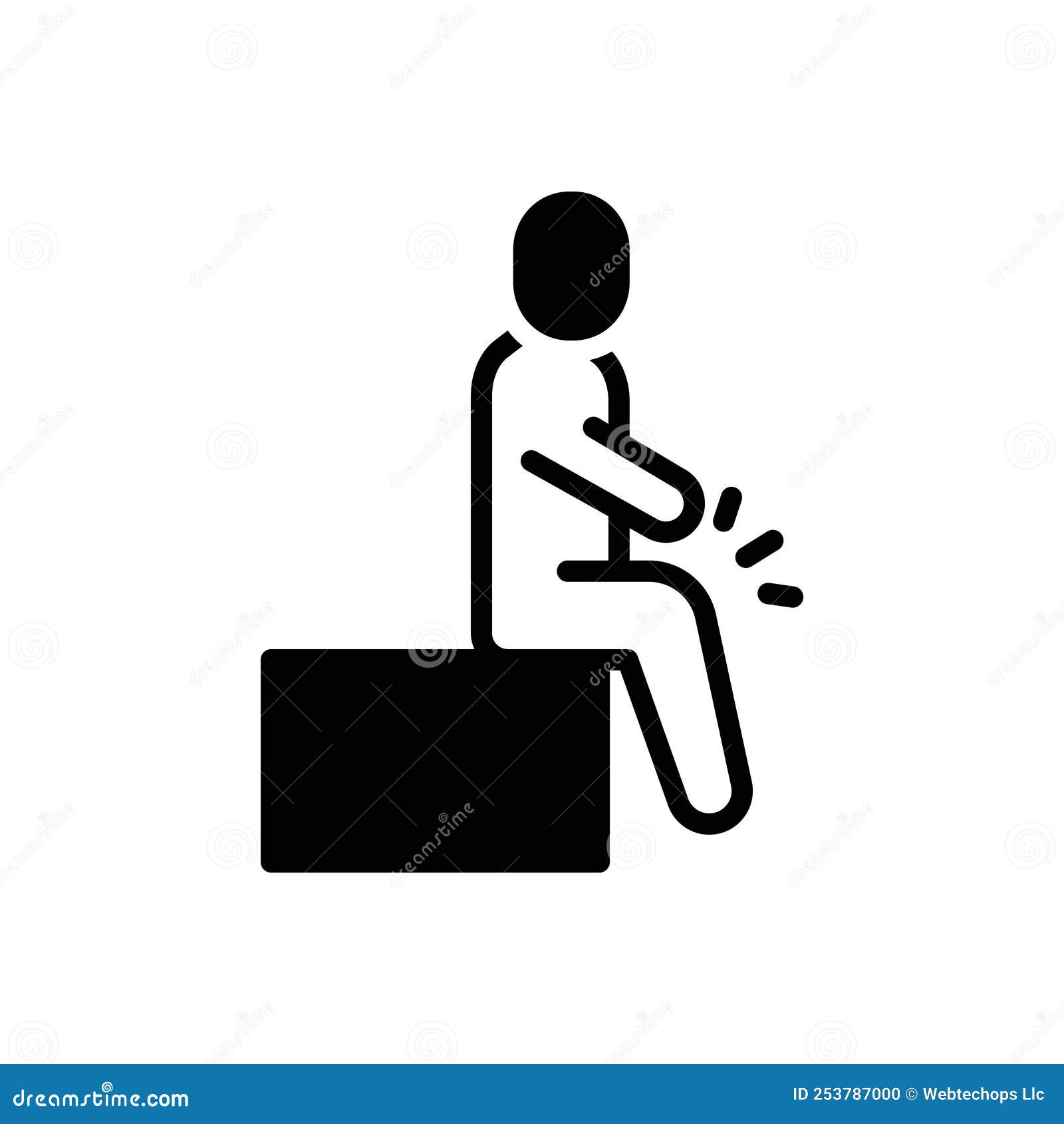 Black Solid Icon for Pain, Suffering and Ache Stock Illustration ...