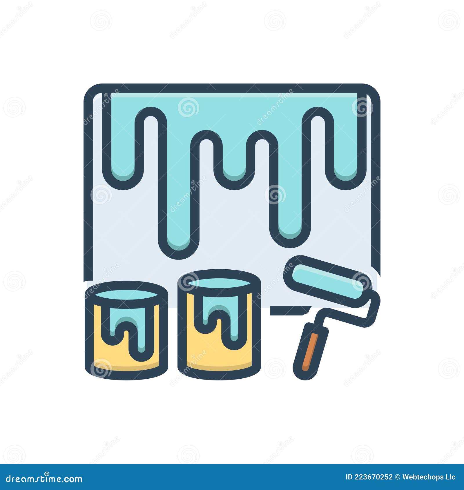 Color Illustration Icon for Paint, Pigment and Tool Stock Illustration ...