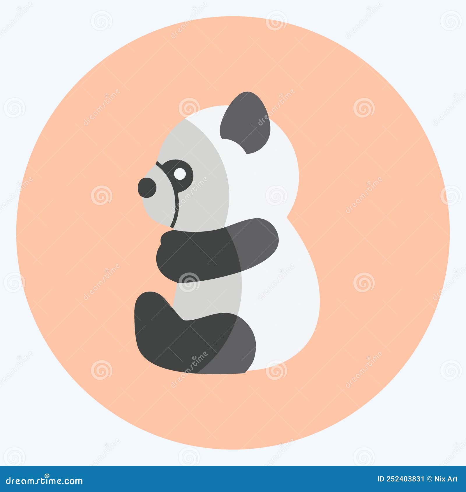 Icon Panda. Suitable for Animal Symbol. Flat Style. Simple Design ...