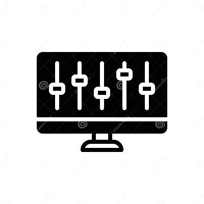 Black Solid Icon for Parameter, Custom and Setting Stock Vector ...