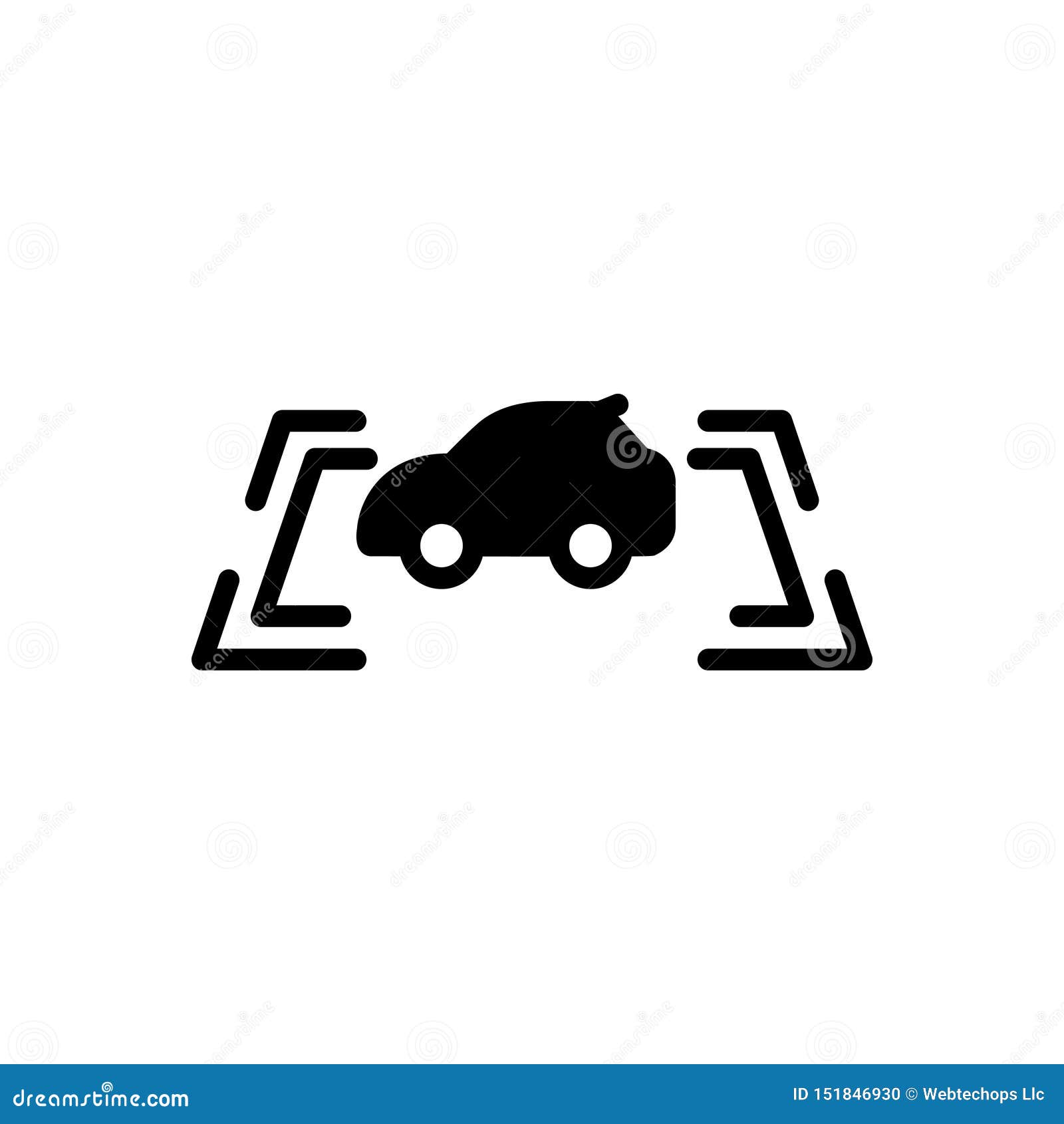 Black Solid Icon for Parking Sensor, Safeness and Vehicle Stock Vector ...