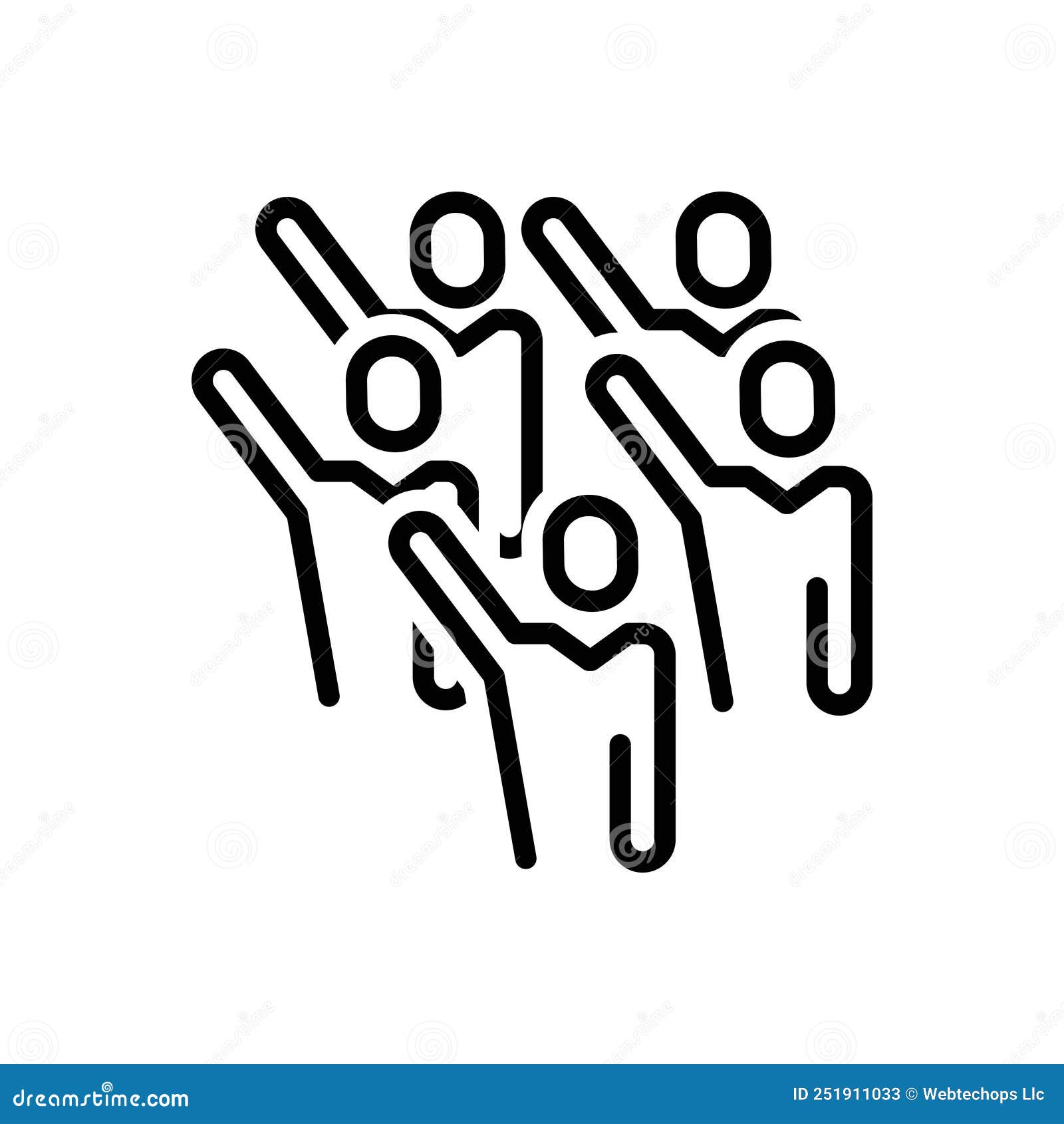 Black Line Icon for Participated, Take Part and Flock Stock Vector ...