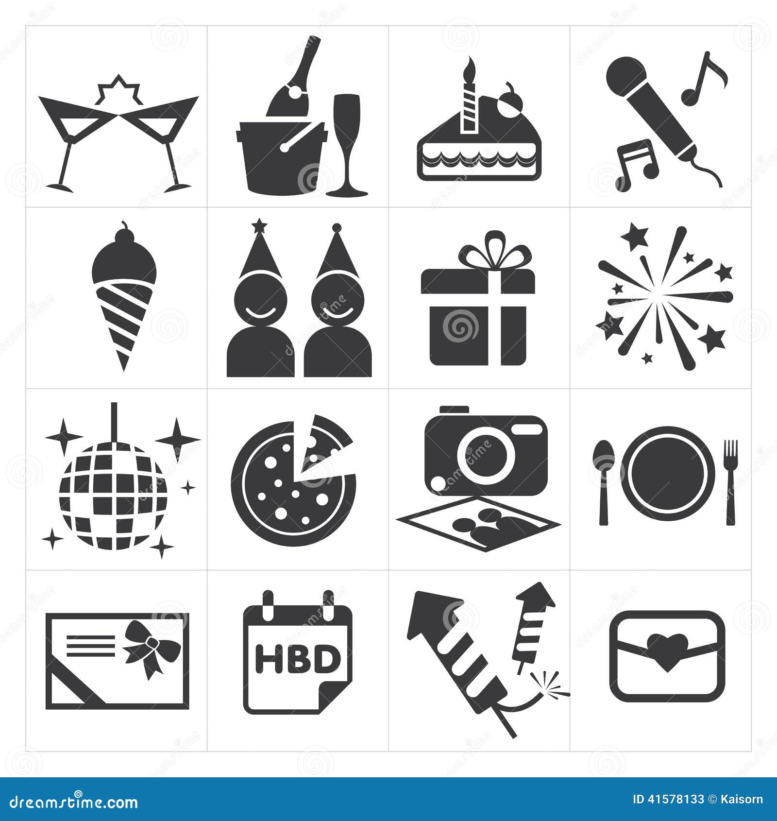 Icon party celebrate stock vector. Illustration of cake - 41578133