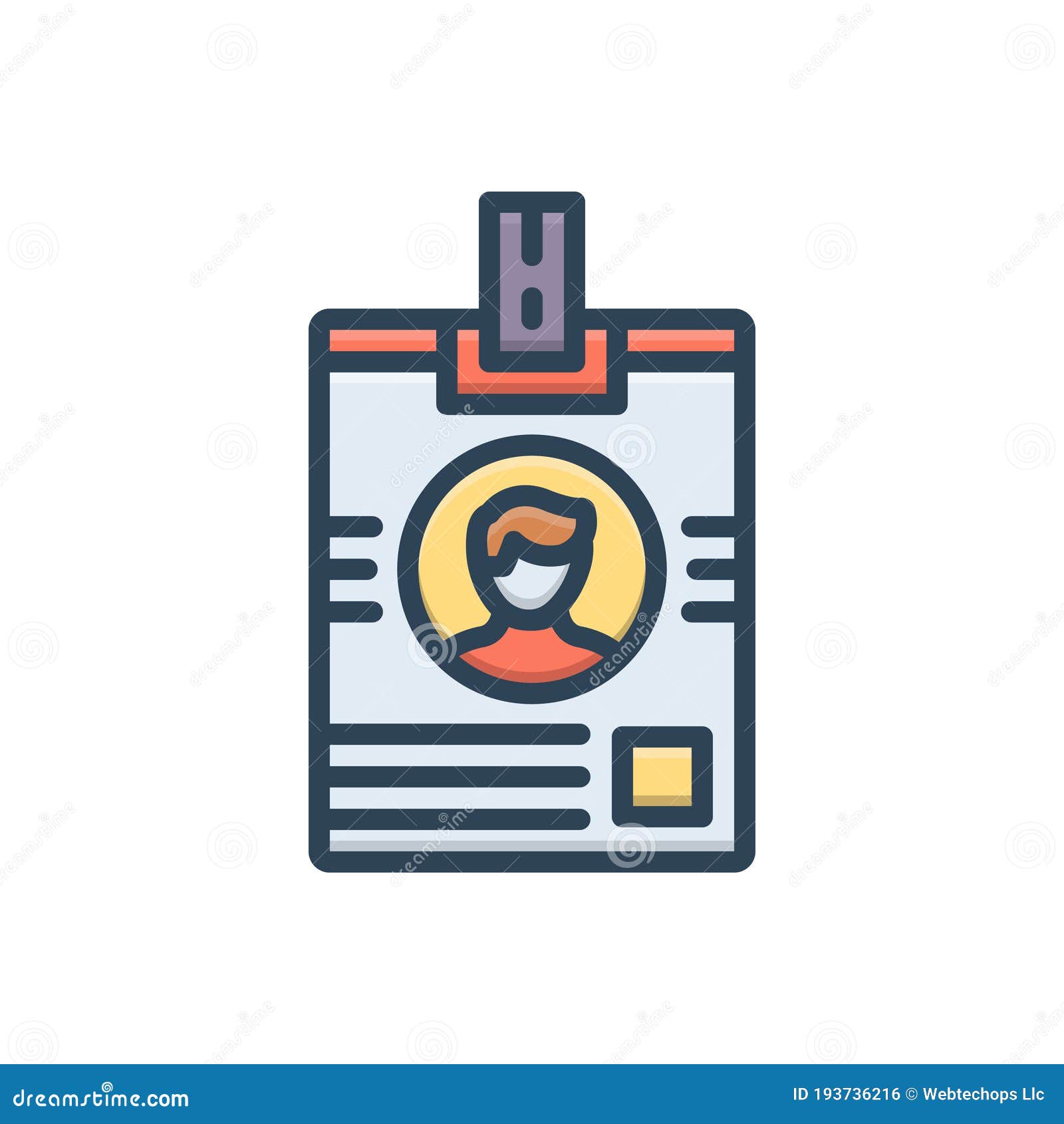 Color Illustration Icon for Pass, Id Card and Website Stock ...