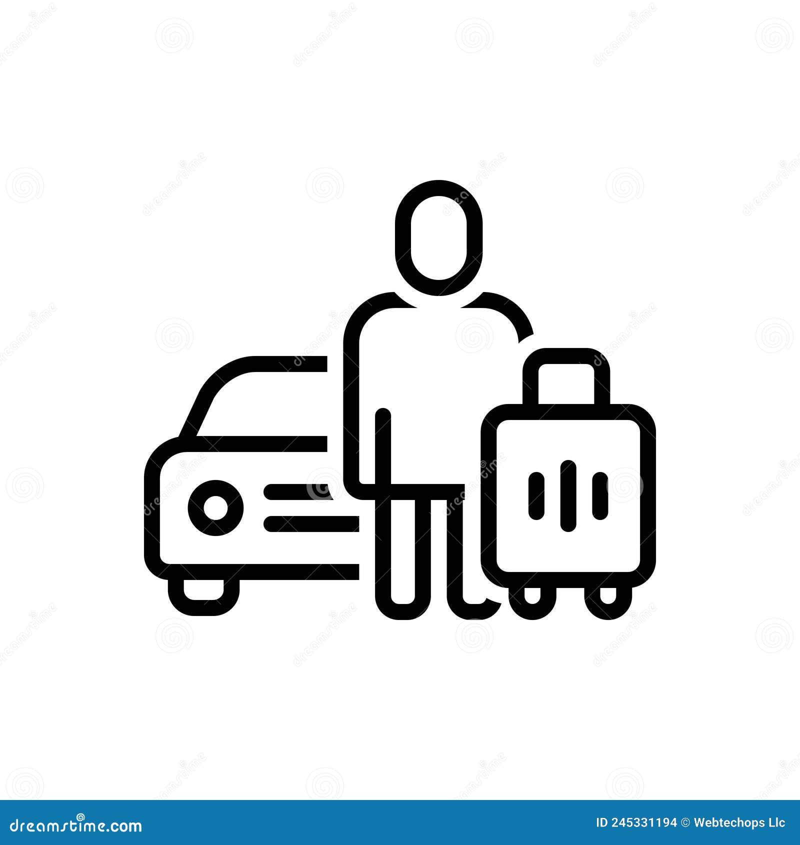 Black Line Icon for Passenger, Traveler and Wayfaring Stock Vector ...