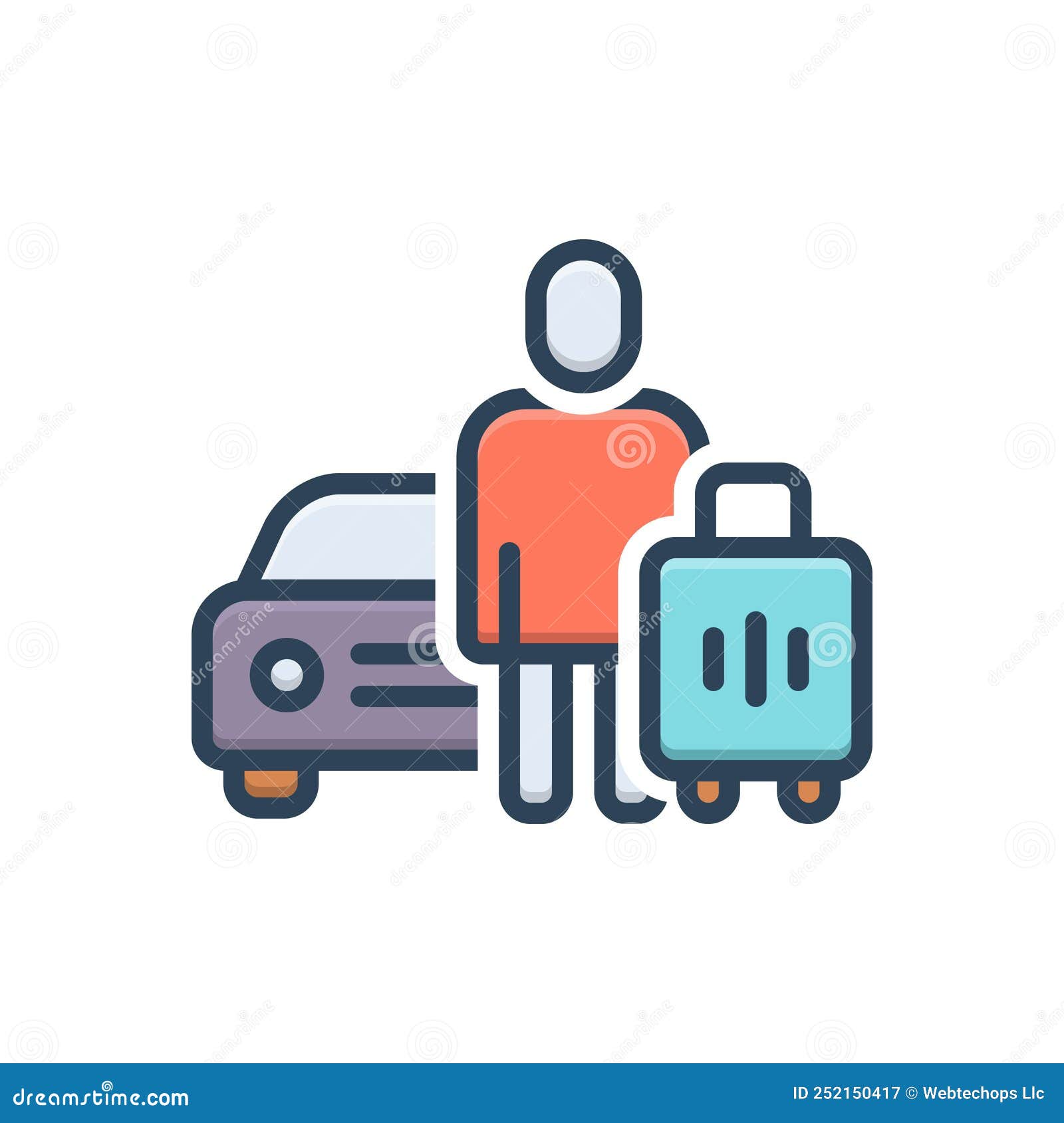 Color Illustration Icon for Passenger, Traveler and Wayfaring Stock ...