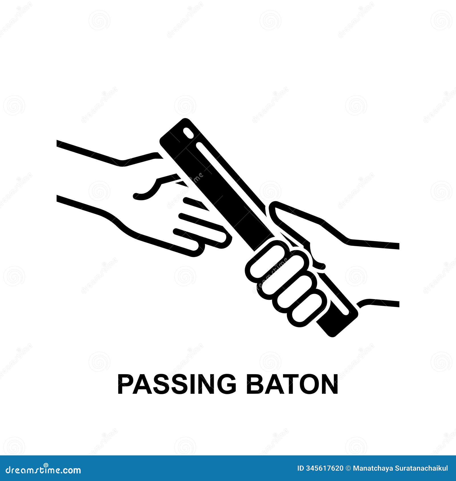 Passing the Relay Baton Icon Isolated on Background Stock Illustration ...