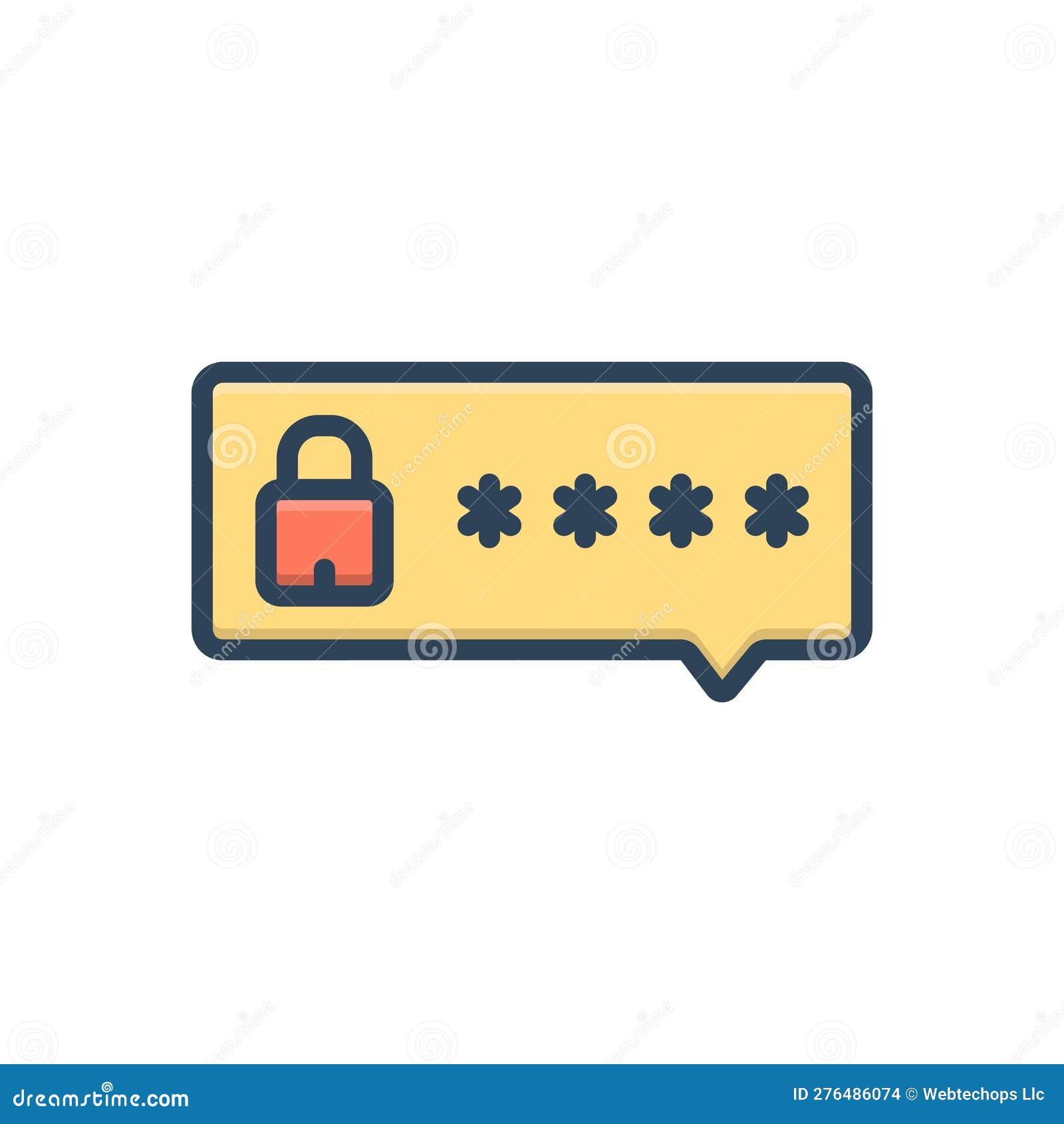 Color Illustration Icon for Password, Word of Identification and ...