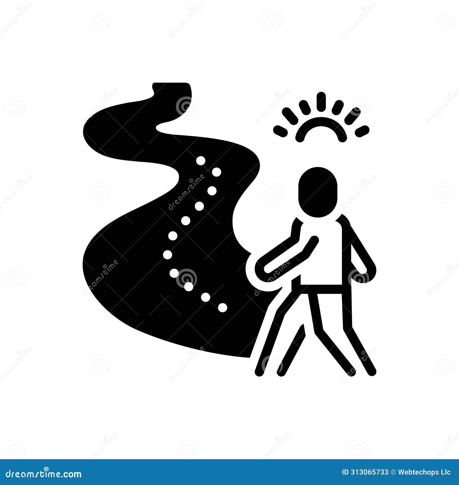 Black Solid Icon for Path, Pedestrian and Road Stock Illustration ...