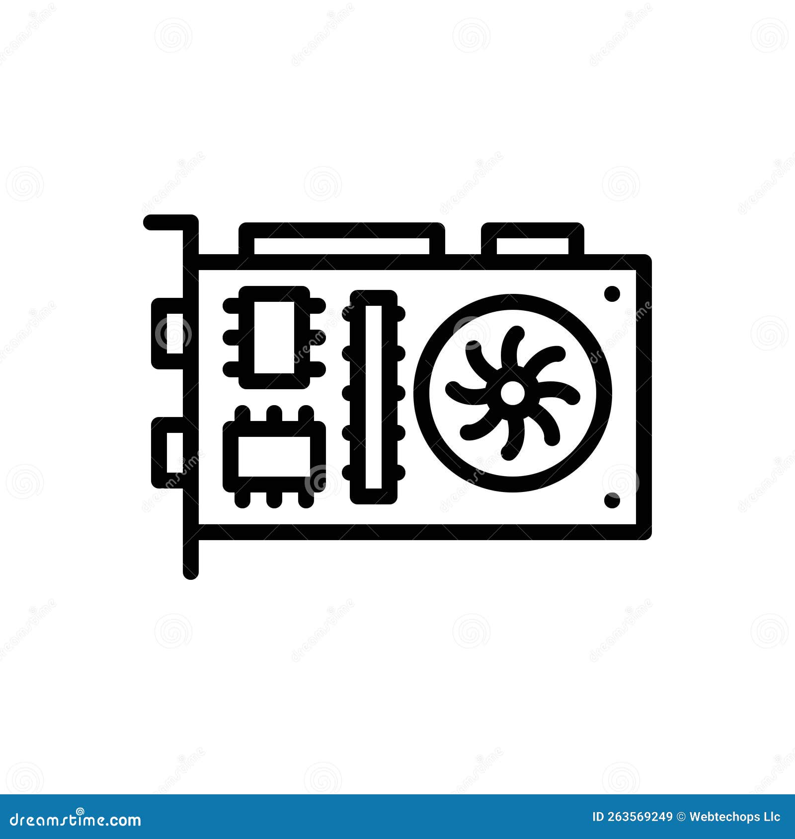 Black Line Icon for Pci, Capacitor and Cards Stock Illustration ...