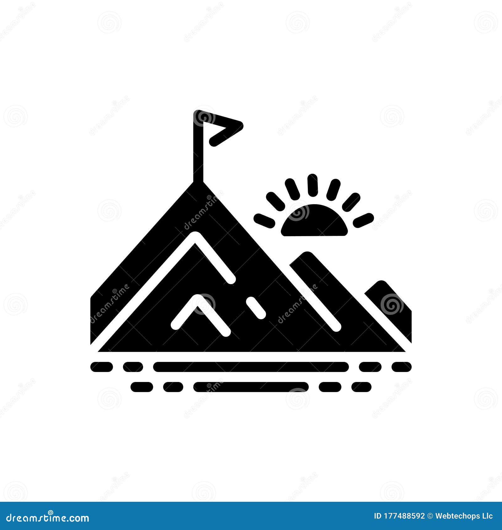 Black Solid Icon for Peak, Pinnacle and Vertex Stock Vector ...