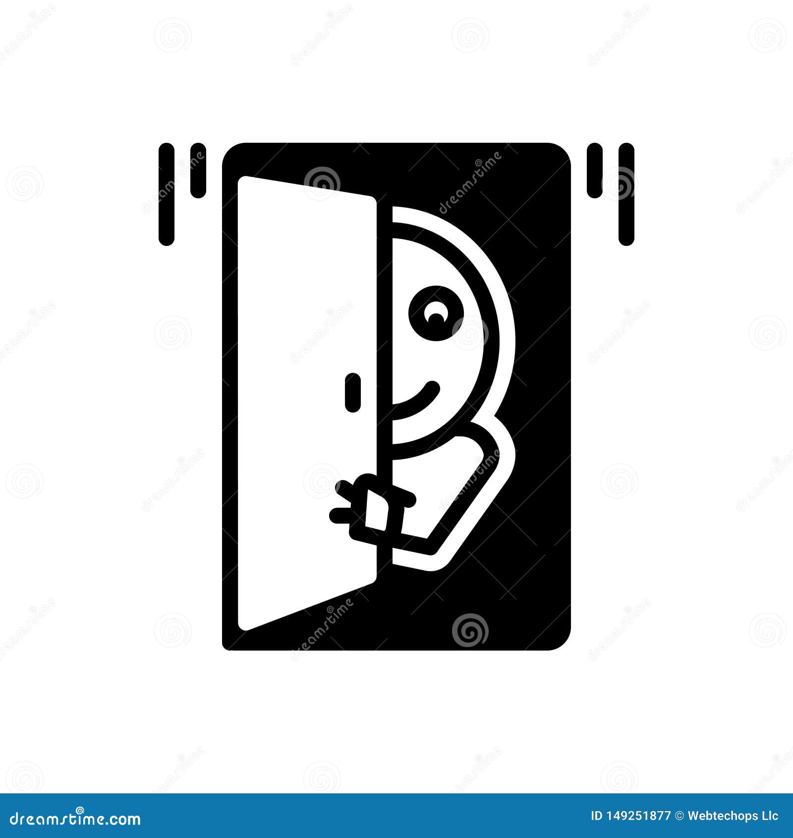 Black Solid Icon for Peek, Peep and Human Stock Vector - Illustration ...